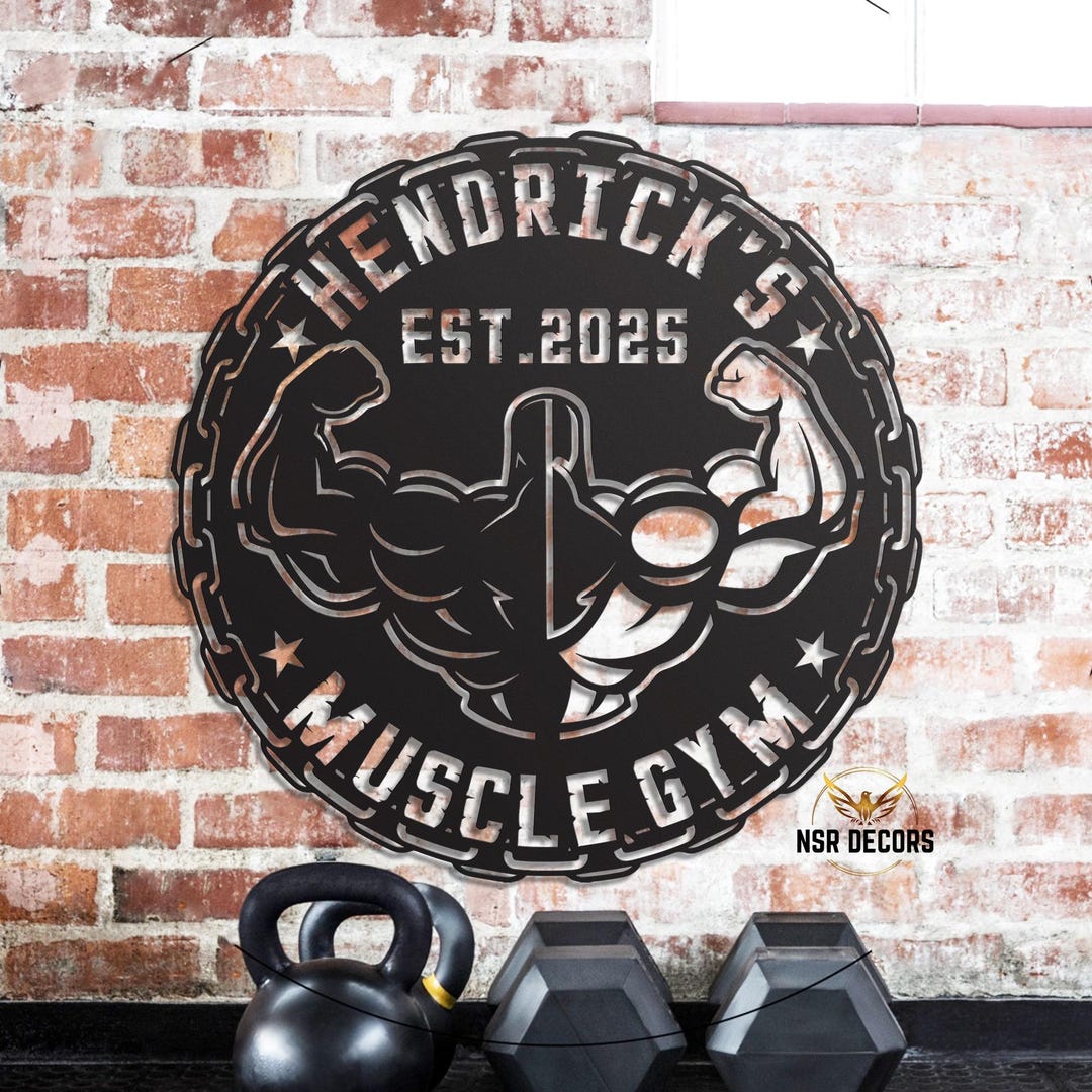 Custom Metal Gym Sign: Fitness Wall Art, Home Gym Decor - Etsy