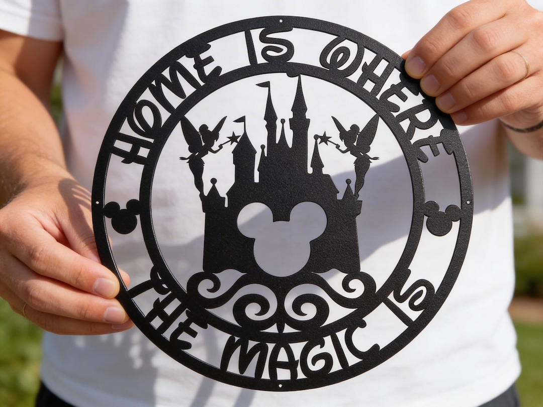 Mickey Castle Metal Wall Art, Home Magic Decor, Whimsical Fairy Tale ...