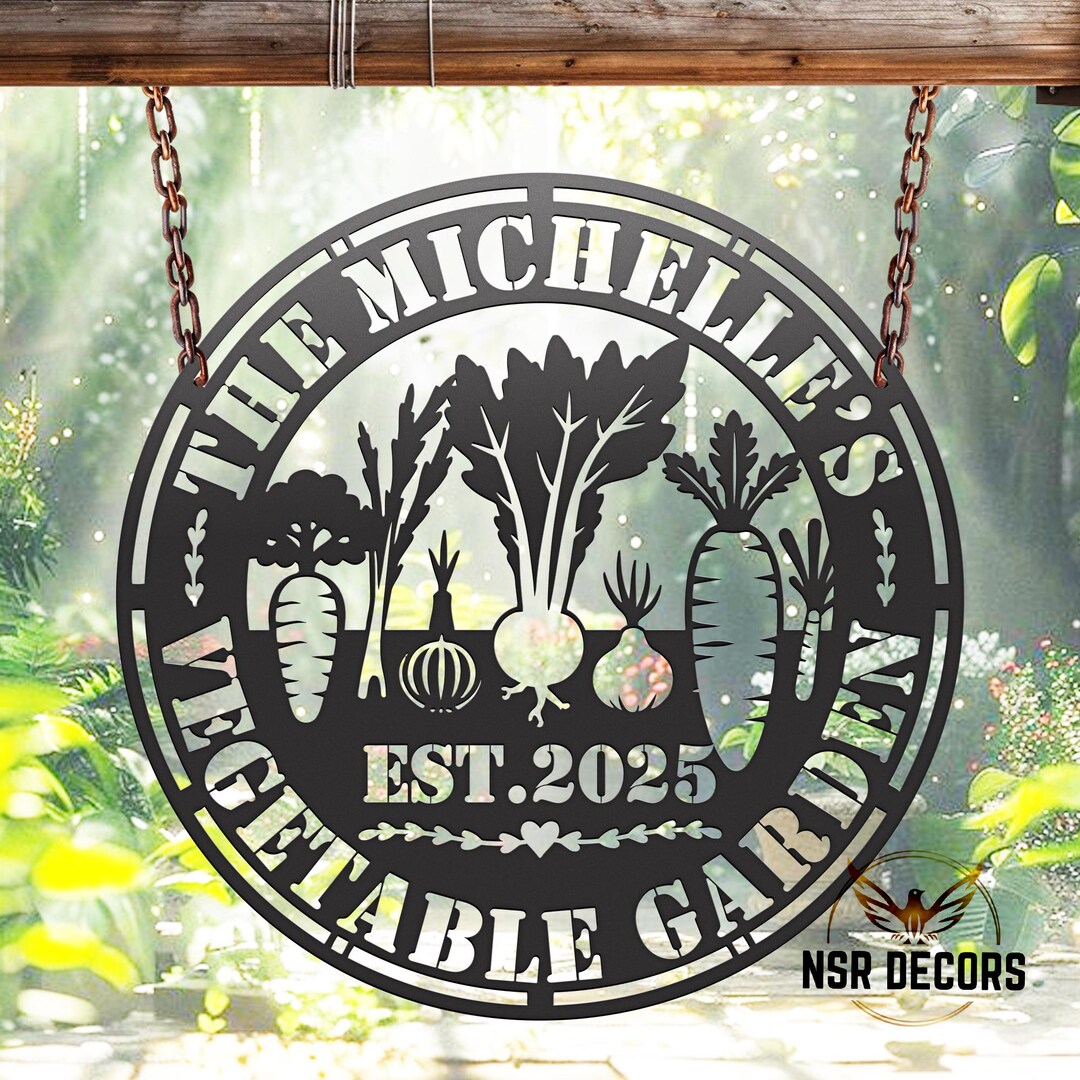 Custom Vegetable Garden Sign, Garden Name Plaque, Outdoor Veggie Patch ...