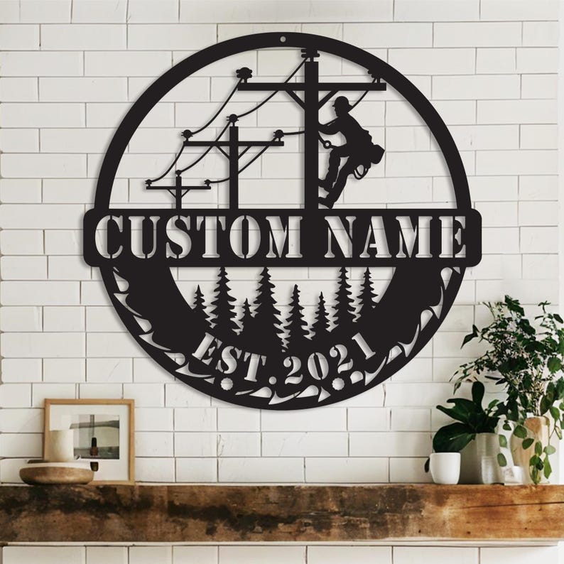Lineman Metal Sign: Electrical Worker Gift, Power Pole Wall Art - Etsy