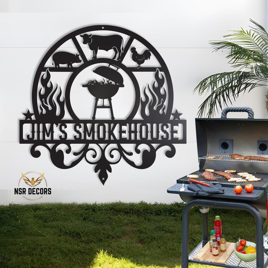 Personalized Metal Grill Sign: BBQ Smoker Decor - Etsy