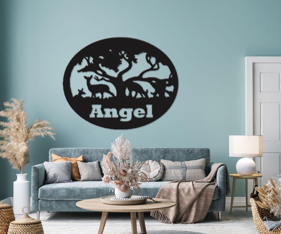 Personalized Deer Metal Sign, Custom Lodge Sign, Deer Family Home Décor ...