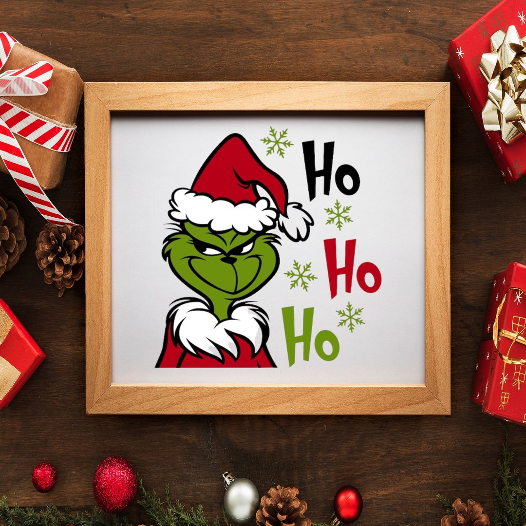 Ho Ho Ho Christmas , Grinch Decor, Grinch Wood Sign, Grinch Christmas ...
