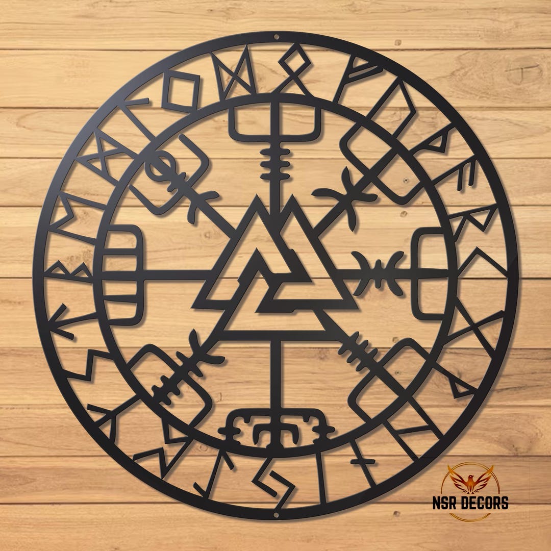 Vegvisir Metal Wall Art, Norse Wayfinder Compass, Viking Decor - Etsy