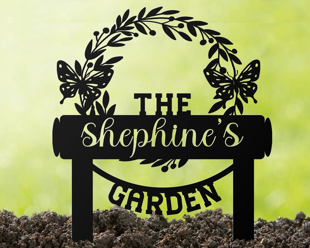 Custom Metal Garden Sign, Metal Garden Stake Sign, Personalized Metal ...