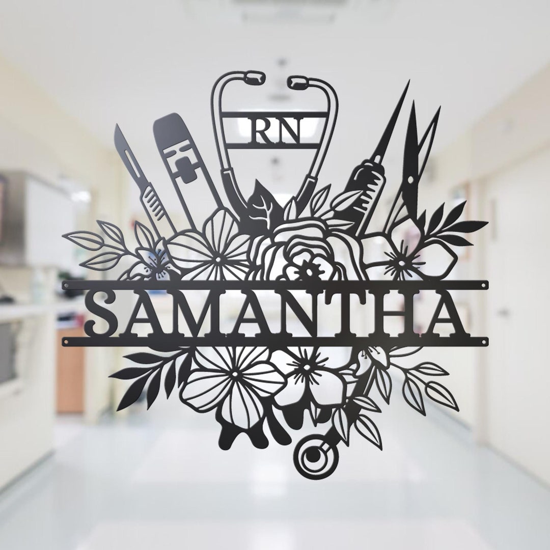 Personalized Nurse Metal Sign, Medical Student Gift, Stethoscope Sign ...