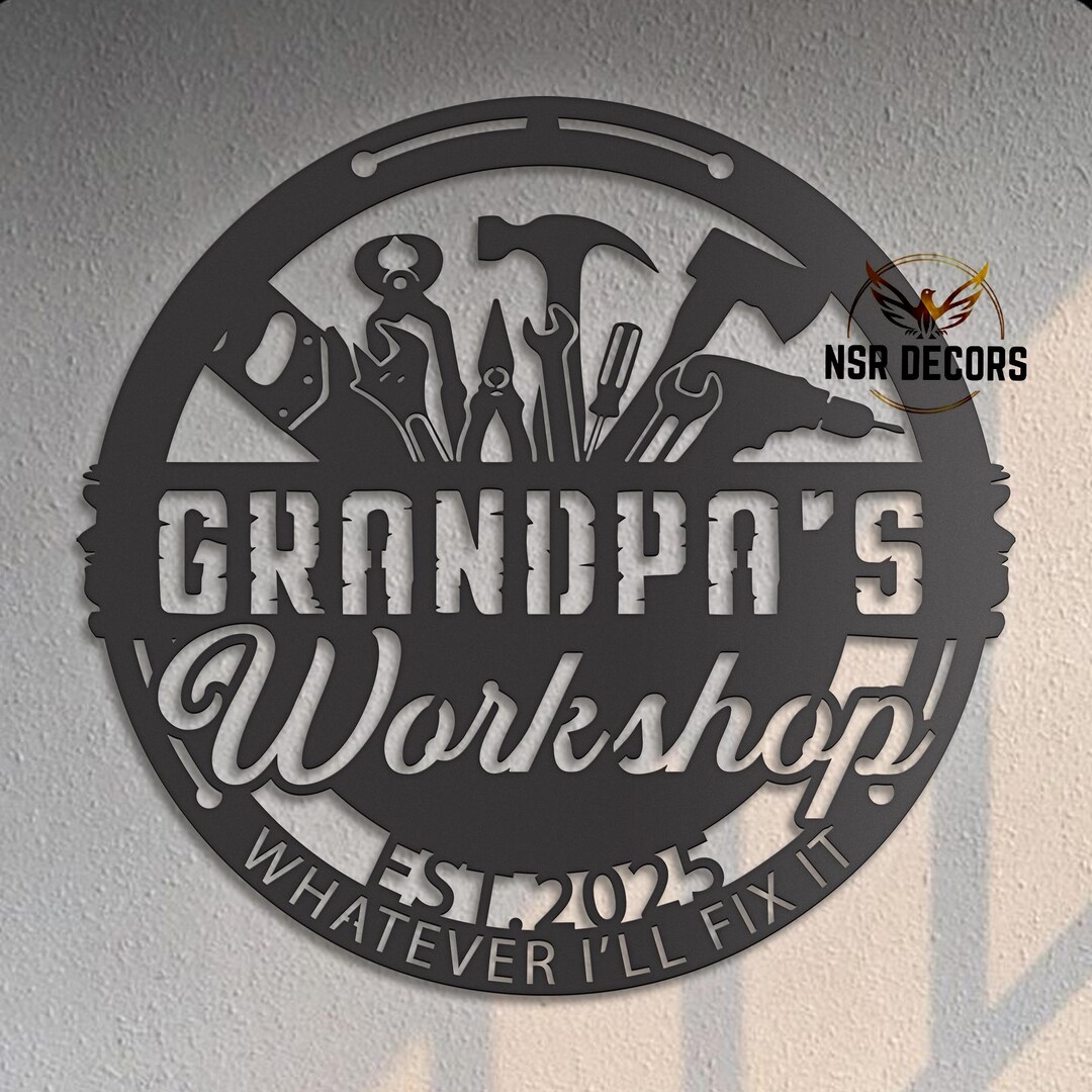 Personalized Metal Workshop Sign, Custom Tools Metal Signs, Dad’s ...