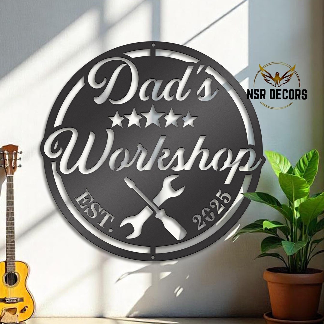 Custom Metal Workshop Sign, Dad Gift, Custom Garage Sign, Personalized ...