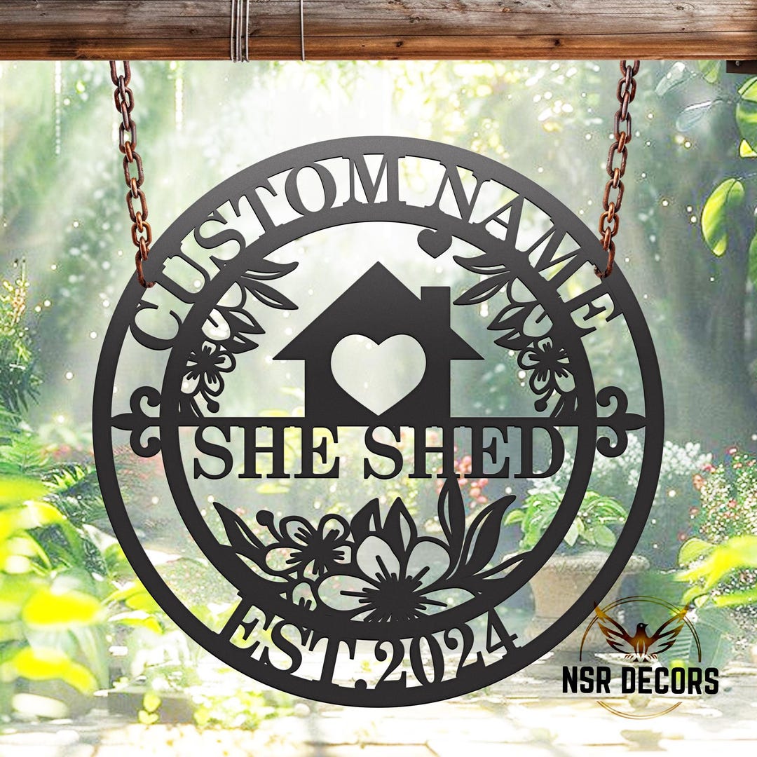 Custom She Shed Metal Sign, Woman Cave Sign, Welcome Home Plaques ...
