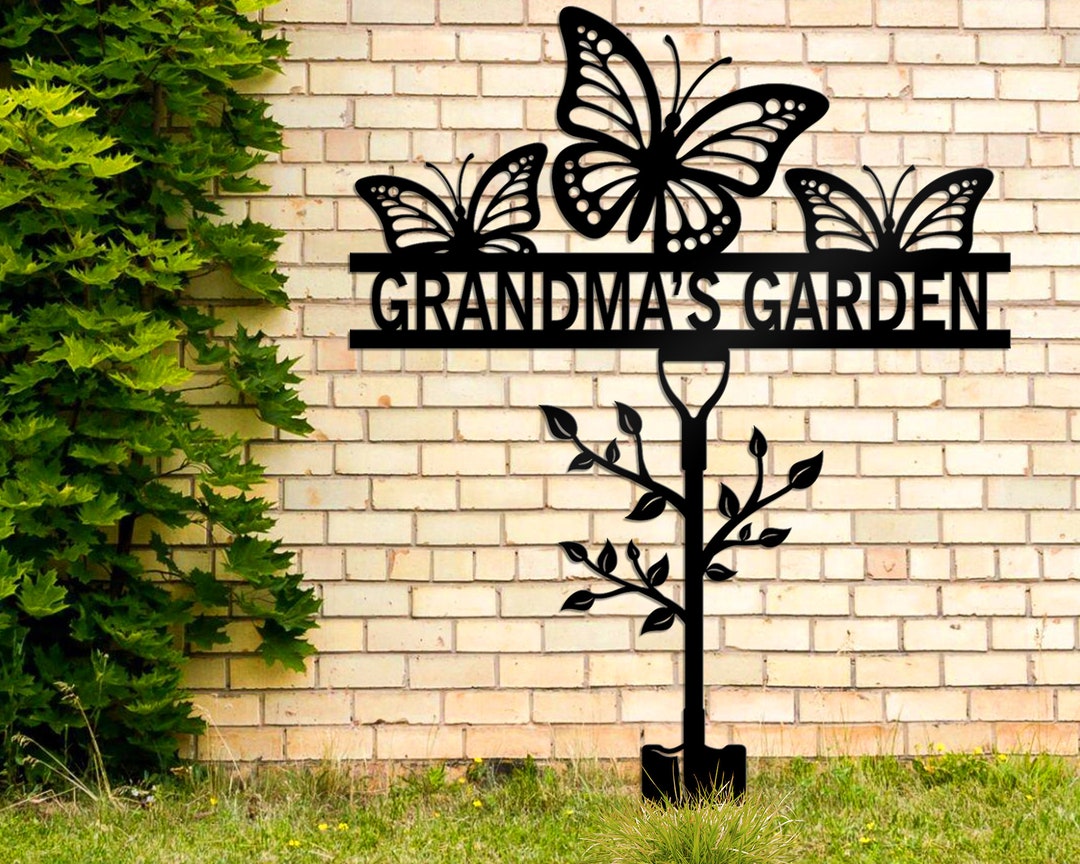 Custom Butterfly Garden Stake, Butterfly Garden Sign, Gardener Name ...