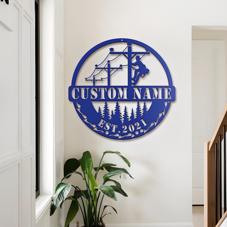 Lineman Metal Sign: Electrical Worker Gift, Power Pole Wall Art - Etsy