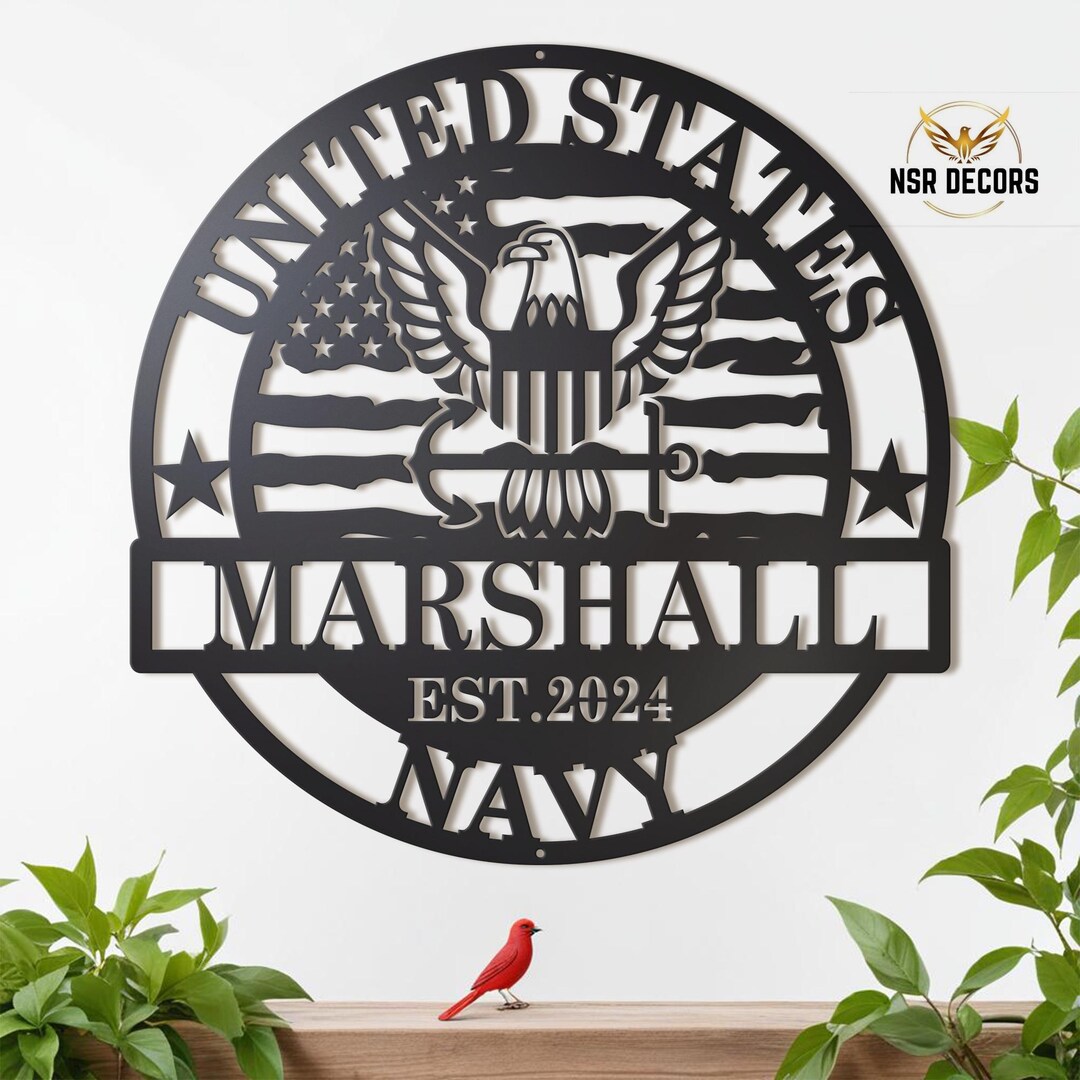 Custom US Navy Metal Sign, Navy Veterans Gift, Navy Gifts for Men ...