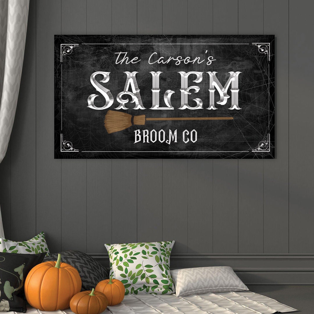 Personalized Salem Broom Co Sign Halloween Wall Décor Spooky - Etsy