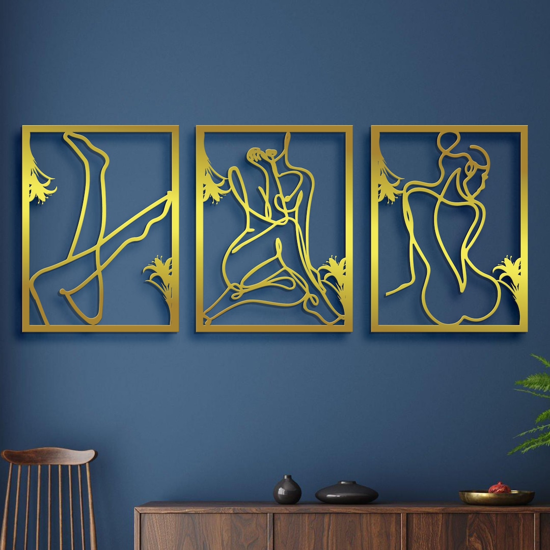Modern Abstract Female Body Single Line Wall Sculptures Above Etsy