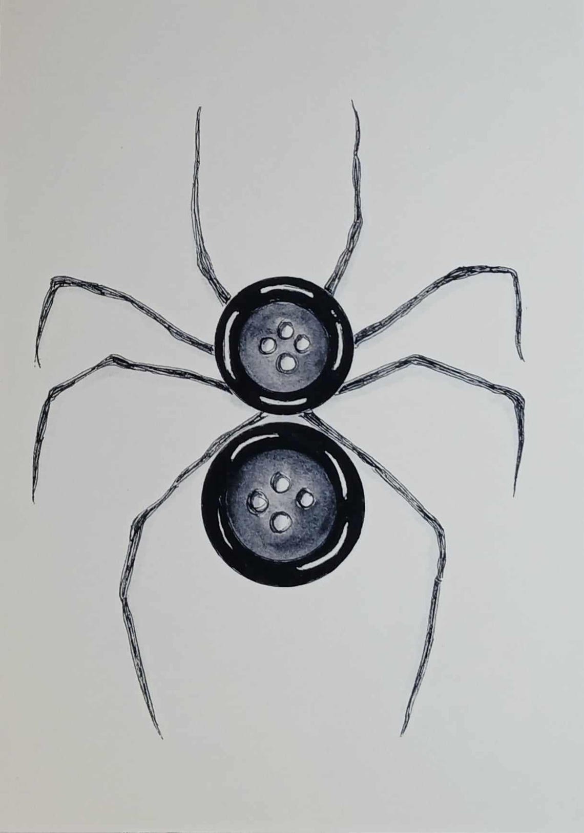 Spider ink Drawing for Inktober 2023 - Etsy
