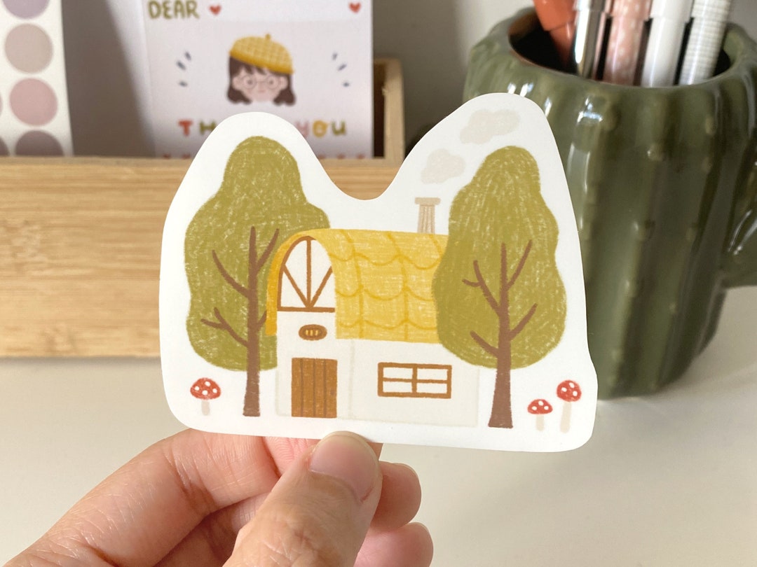 Cute House Sticker Cottage Forest Cute Kawaii Illustration Deco Sticker ...