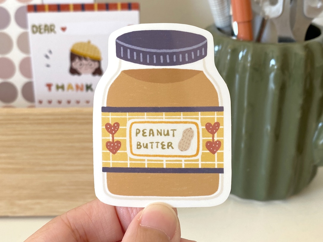 Peanut Butter Sticker - Love - Heart - Jar - Bread - Cute - Kawaii ...