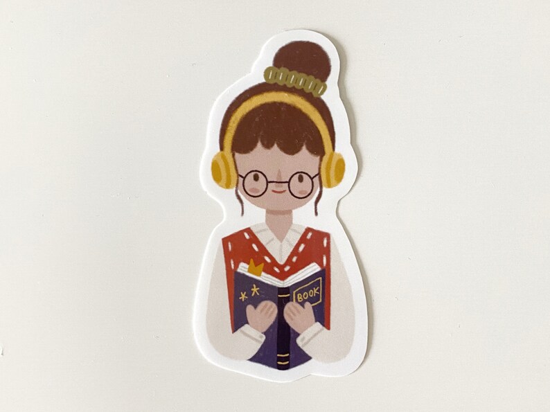 Pretty Girl Stickers - Little Study Girl - Bookworm - Aesthetic - Cute ...