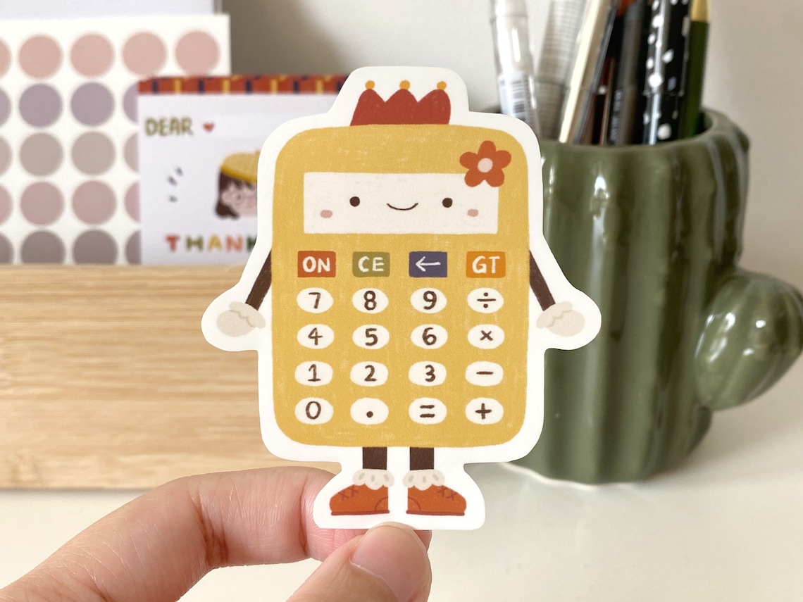 Calculator Sticker Fun Colourful Math Scientific Teacher Cute Kawaii ...