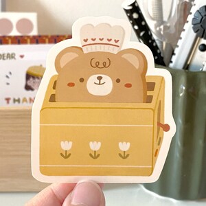 Toaster Bear Vinyl Sticker – Kawaii Chef, Journaling Sticker Set - Etsy