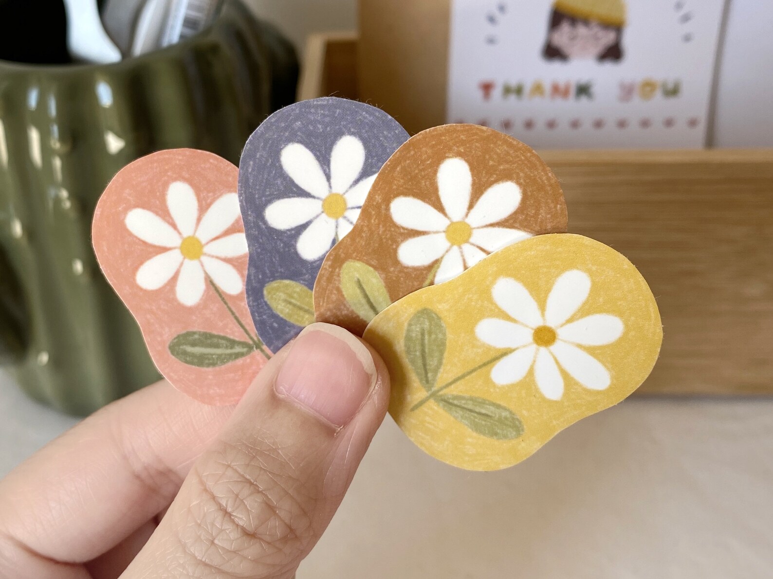 Cute Sticker Flakes Vinyl Kawaii Illustration Daisies Sticker Pack Bujo ...