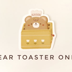 Toaster Bear Vinyl Sticker – Kawaii Chef, Journaling Sticker Set - Etsy