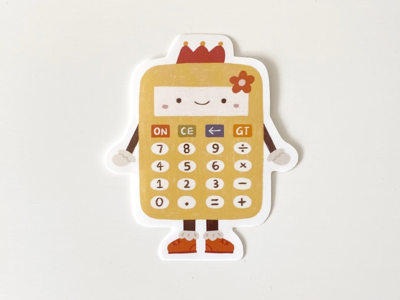 Calculator Sticker Fun Colourful Math Scientific Teacher Cute Kawaii ...