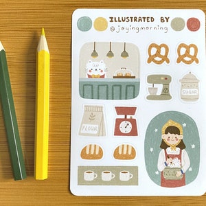 Bakery Stickers - Mini Sticker Sheet - Bread - Cute - Kawaii ...