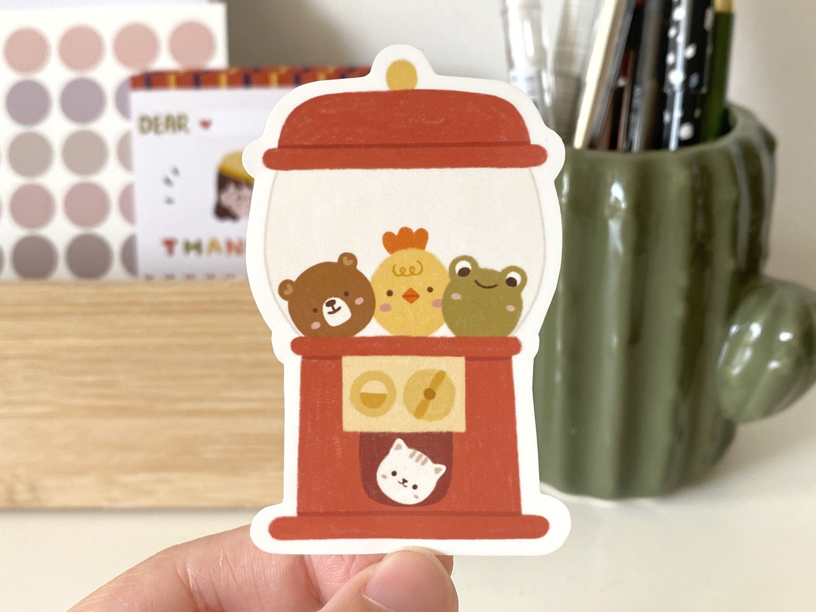 Gumball Machine Sticker - Animals - Froggy - Bear - Chicken - Cat ...