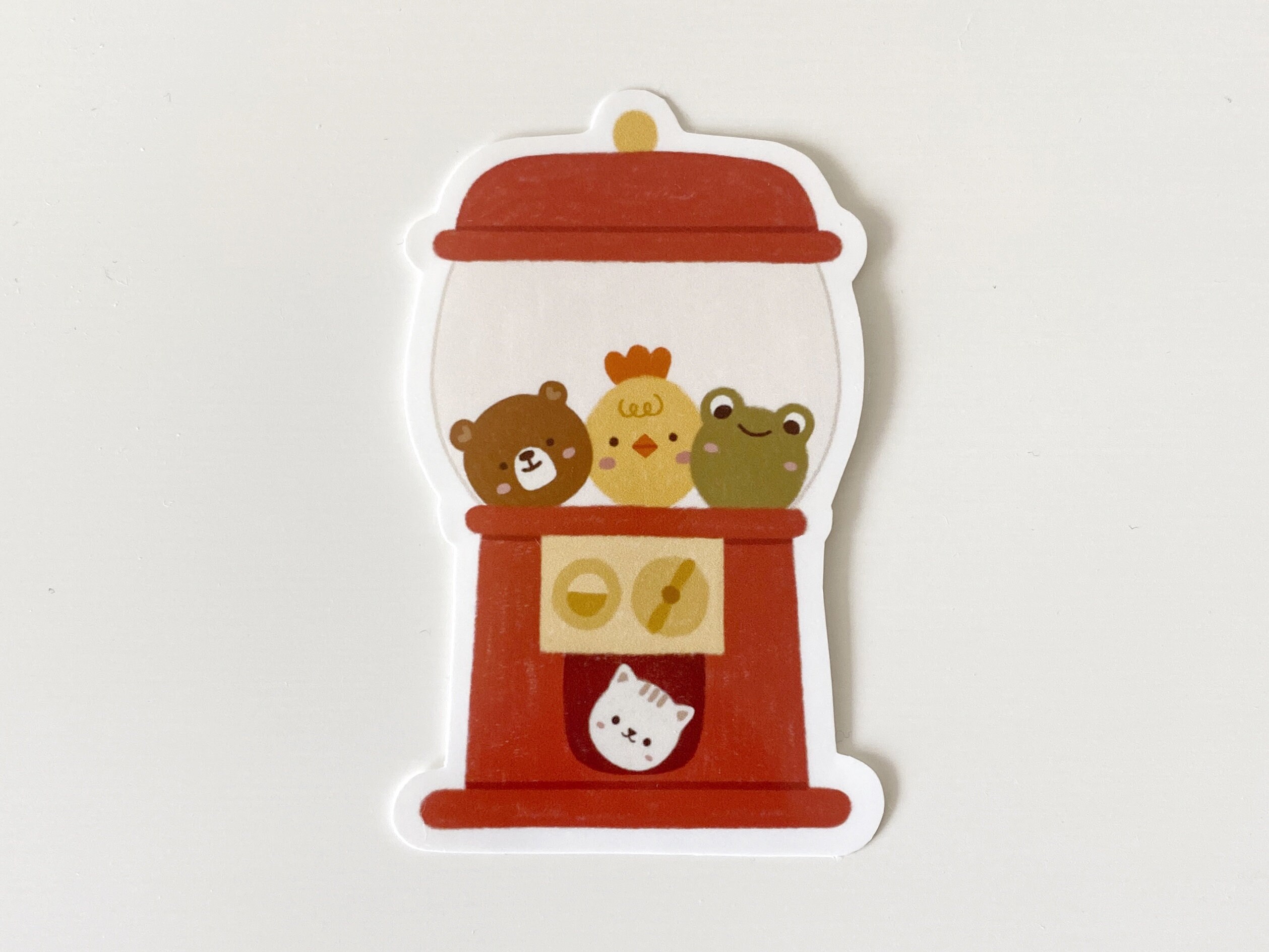 Gumball Machine Sticker - Animals - Froggy - Bear - Chicken - Cat ...