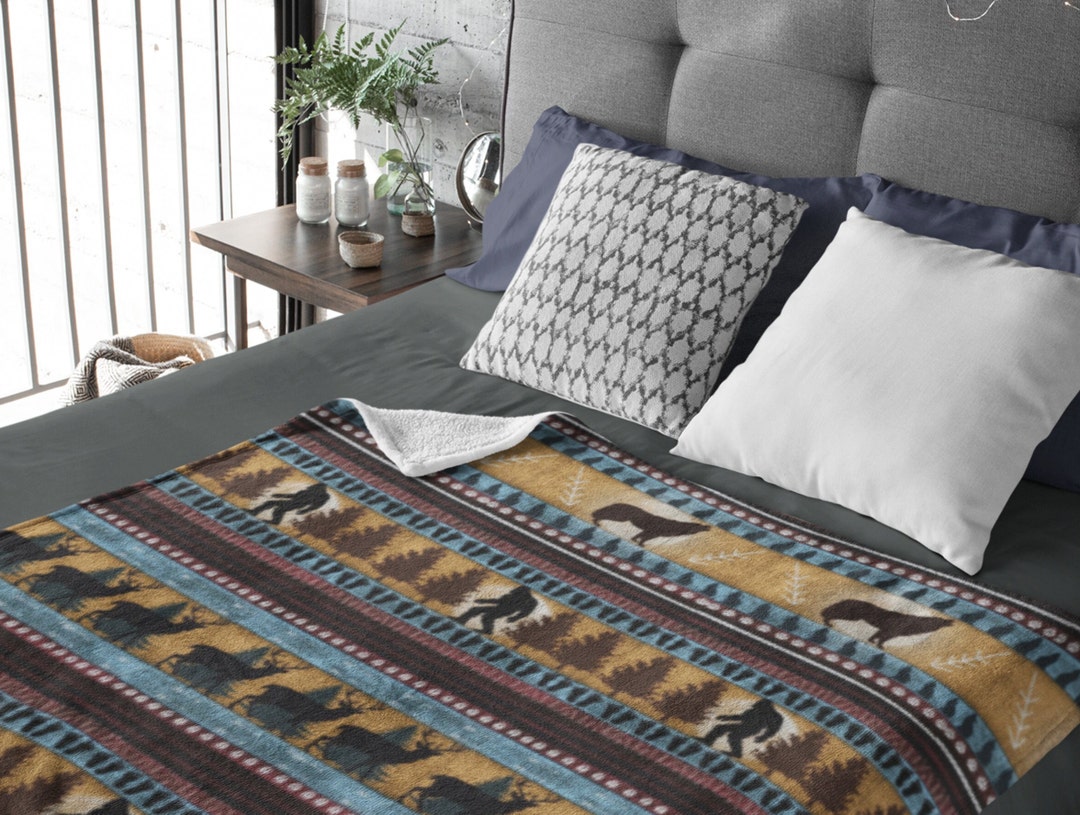 Bigfoot Quilt, Velveteen Blanket, Bigfoot Blanket, Sasquatch Gifts ...