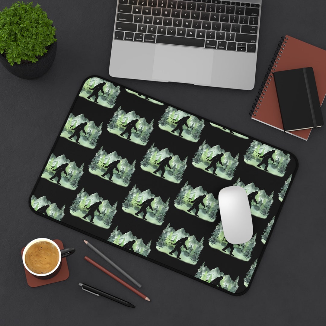 Bigfoot Foggy Forest Desk Mat, Bigfoot Computer Pad, Bigfoot Novelty ...