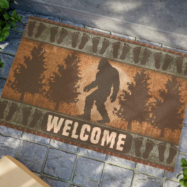 Rustic Bigfoot Welcome Mat: Cabin Decor Coir Door Mat - Etsy