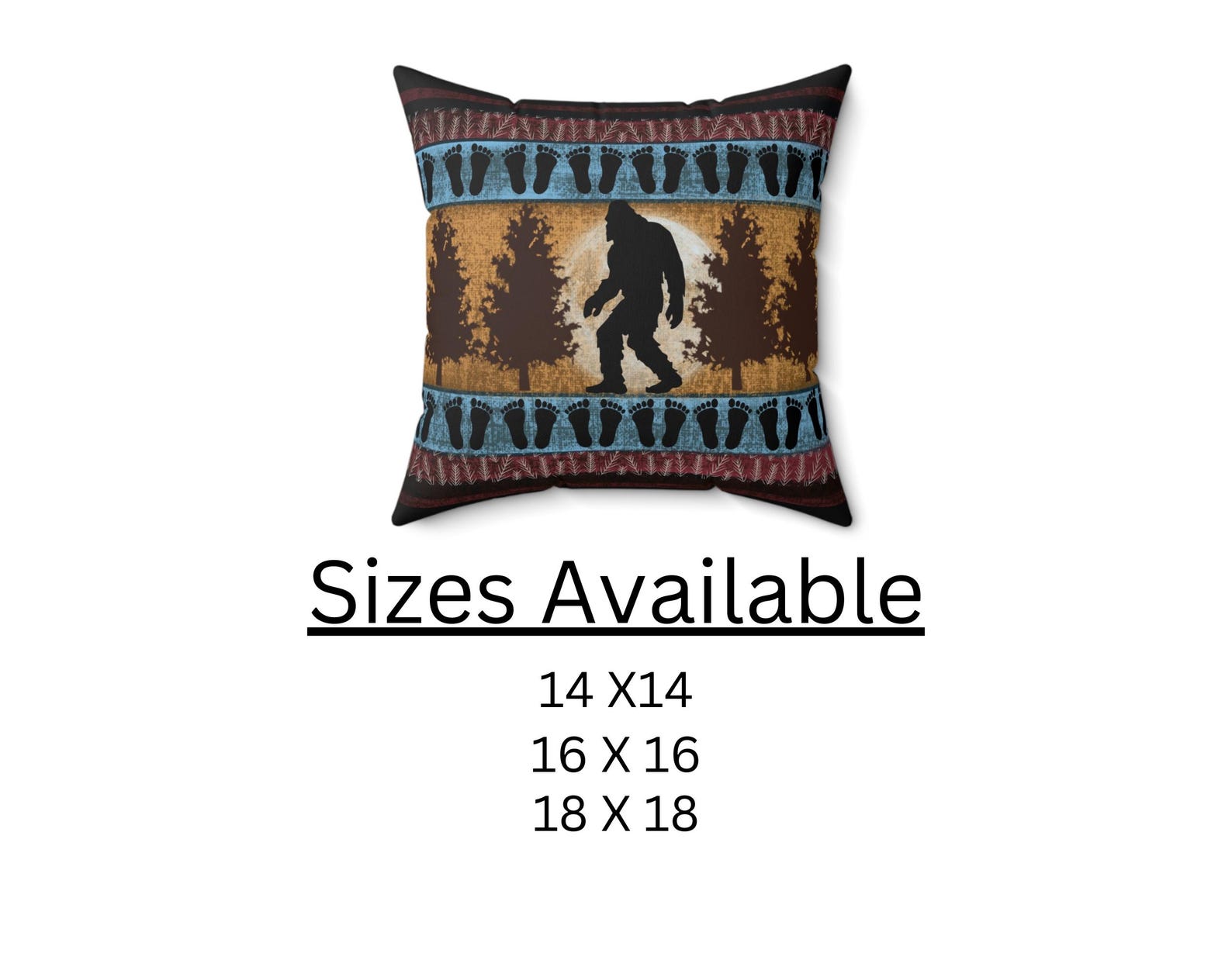 Bigfoot Throw Pillow and Cover Cabin Decor Couch Accent Lodge Style ...