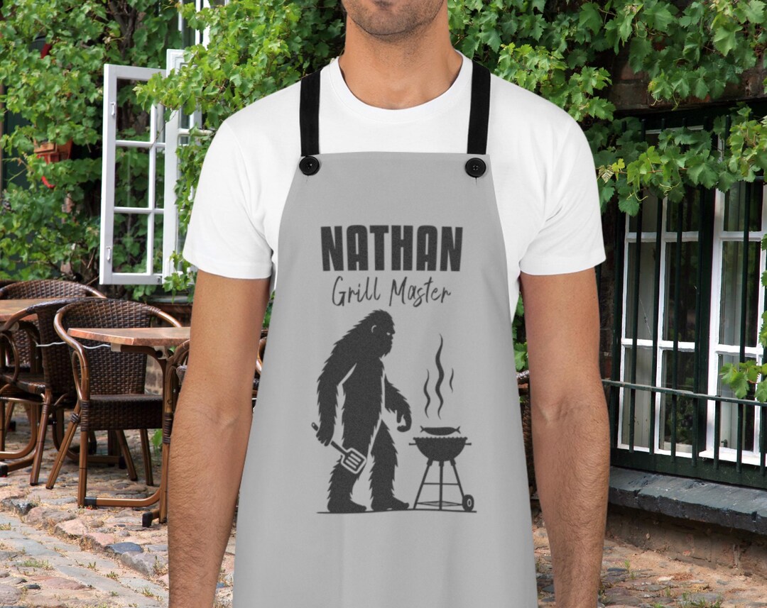 Bigfoot Grill Master Apron: Personalized Sasquatch BBQ Chef Apron - Etsy