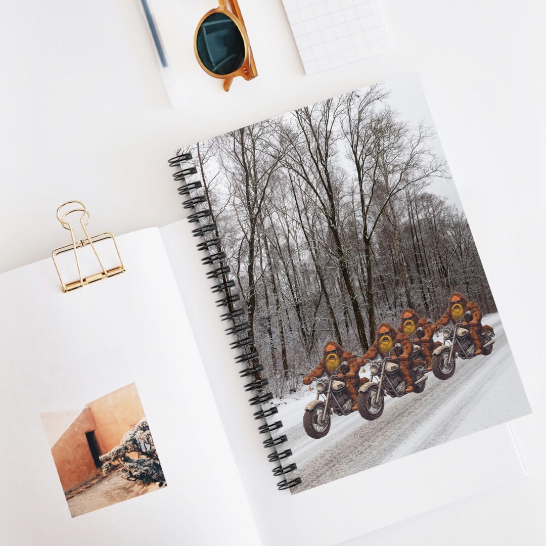Bigfoot Motorcycle Gang Spiral Notebook: Whimsical Stationery Gift - Etsy