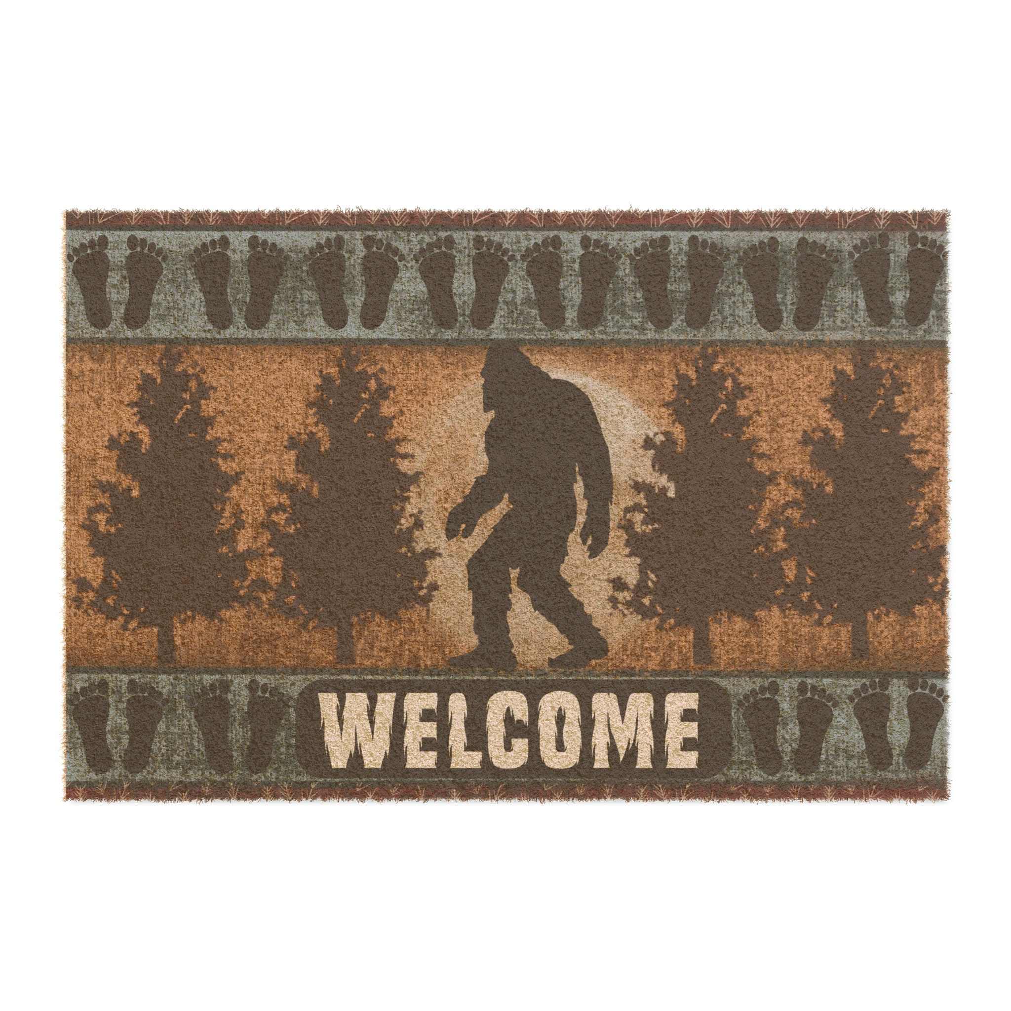 Rustic Bigfoot Welcome Mat: Cabin Decor Coir Door Mat - Etsy