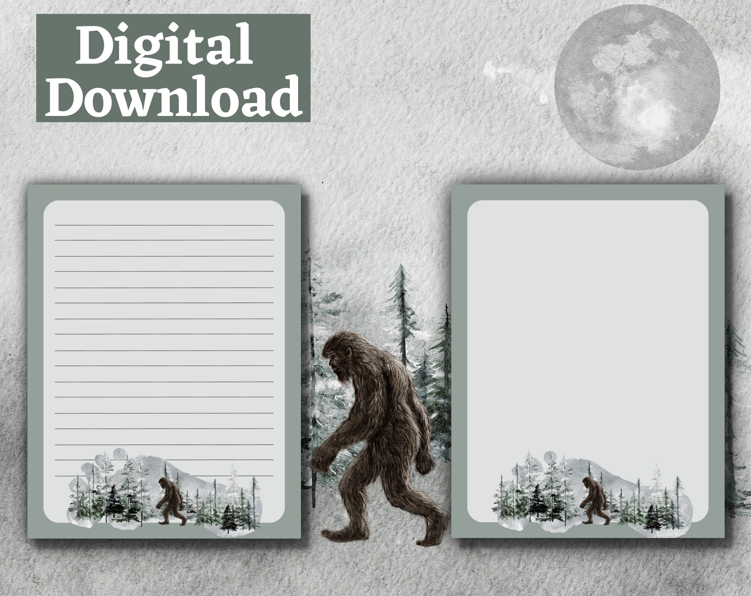 Big FOOT Printable Stationery Paper Set, US Letter Size, Jpg & Pdf ...