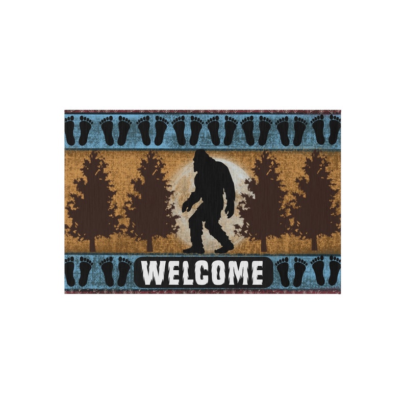 Sasquatch Welcome Mat Bigfoot Outdoor Rug Patio Rug Bigfoot Porch Rug ...