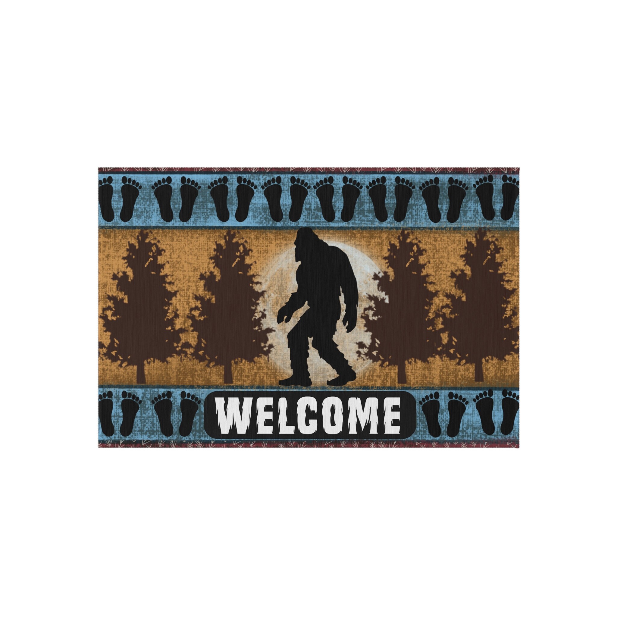 Sasquatch Welcome Mat Bigfoot Outdoor Rug Patio Rug Bigfoot Porch Rug ...