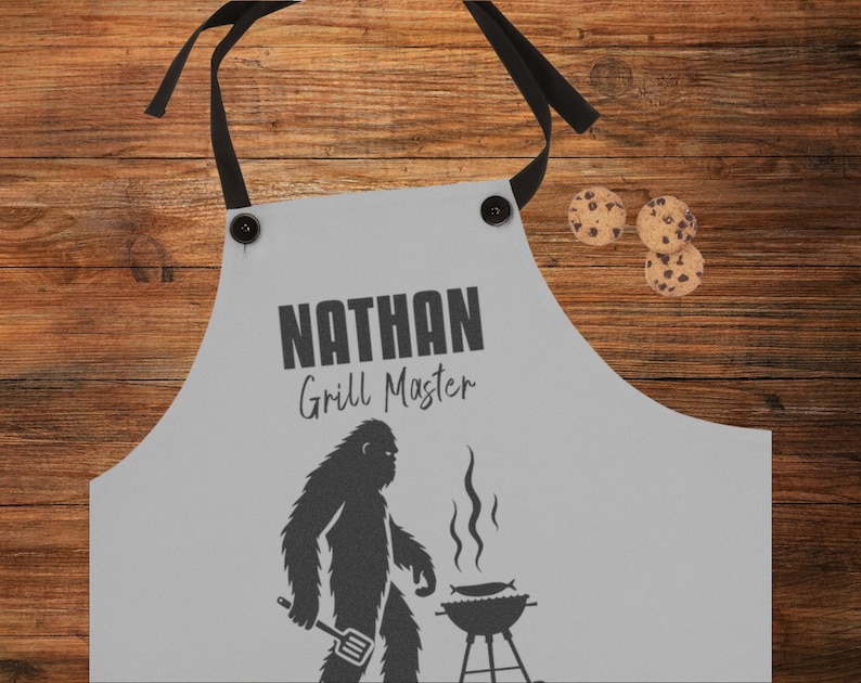 Bigfoot Grill Master Apron: Personalized Sasquatch BBQ Chef Apron - Etsy