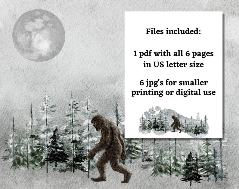 Big FOOT Printable Stationery Paper Set, US Letter Size, Jpg & Pdf ...