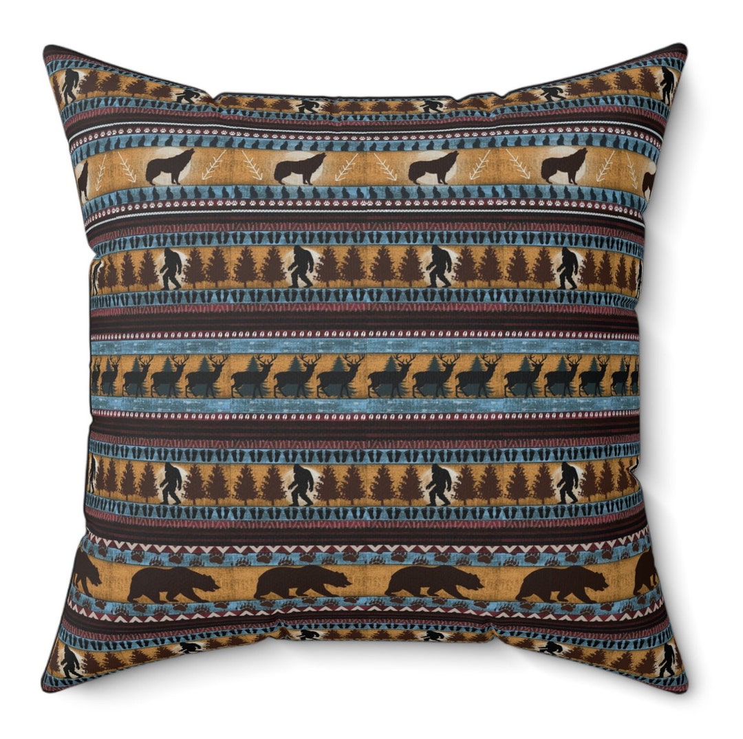 Wild Creatures of the Forest Lodge Pillow - Etsy