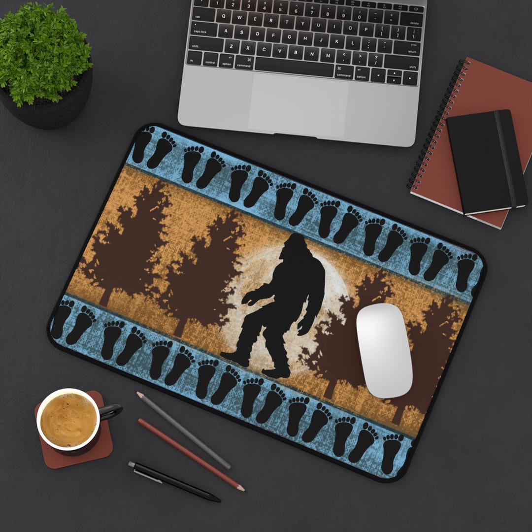 Bigfoot Illustration Desk Mat | Sasquatch Computer Mousepad Deskpad - Etsy