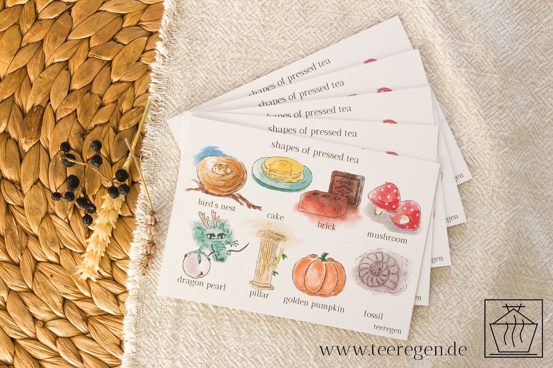 Shapes of Pressed Tea - Postcard Set - Tea Culture on Postcards. A ...
