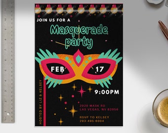 Animated Masquerade Invitation - Etsy