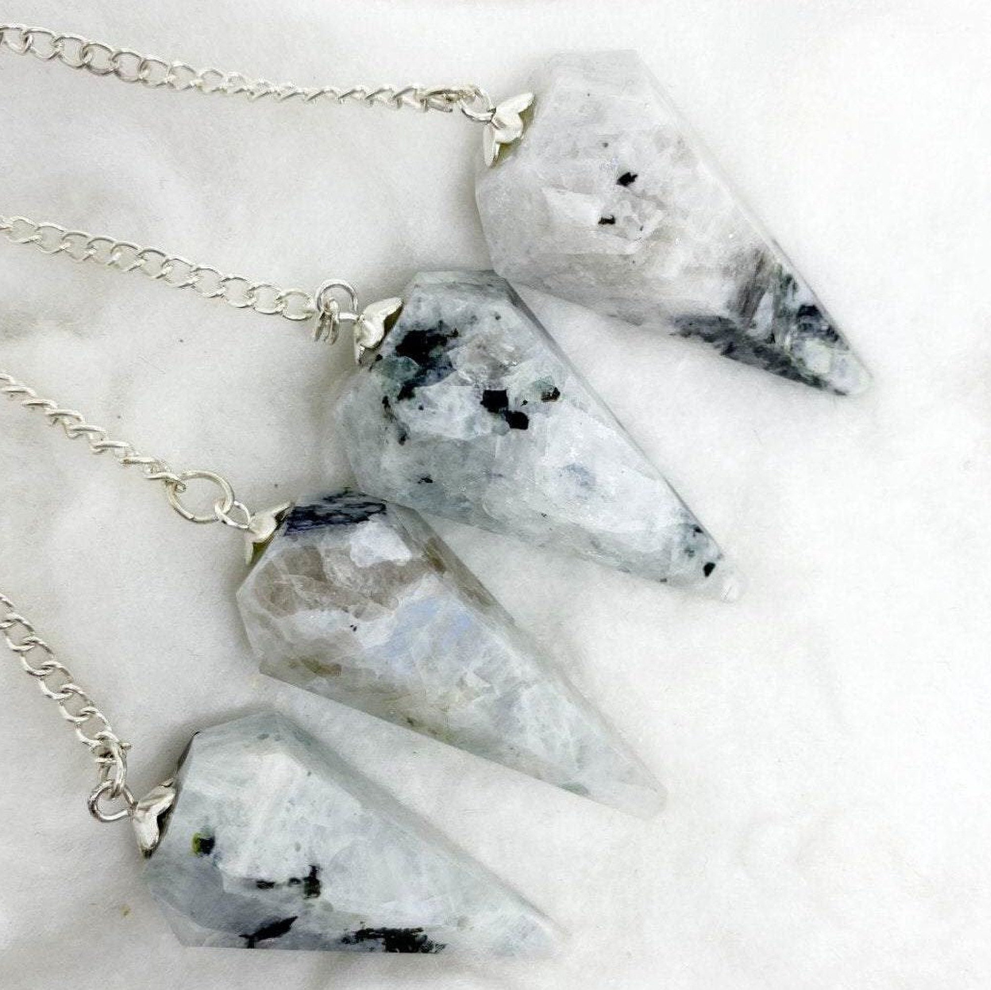 Rainbow Moonstone Pendulums | Cone Pendulums | Crystal Pendulum ...