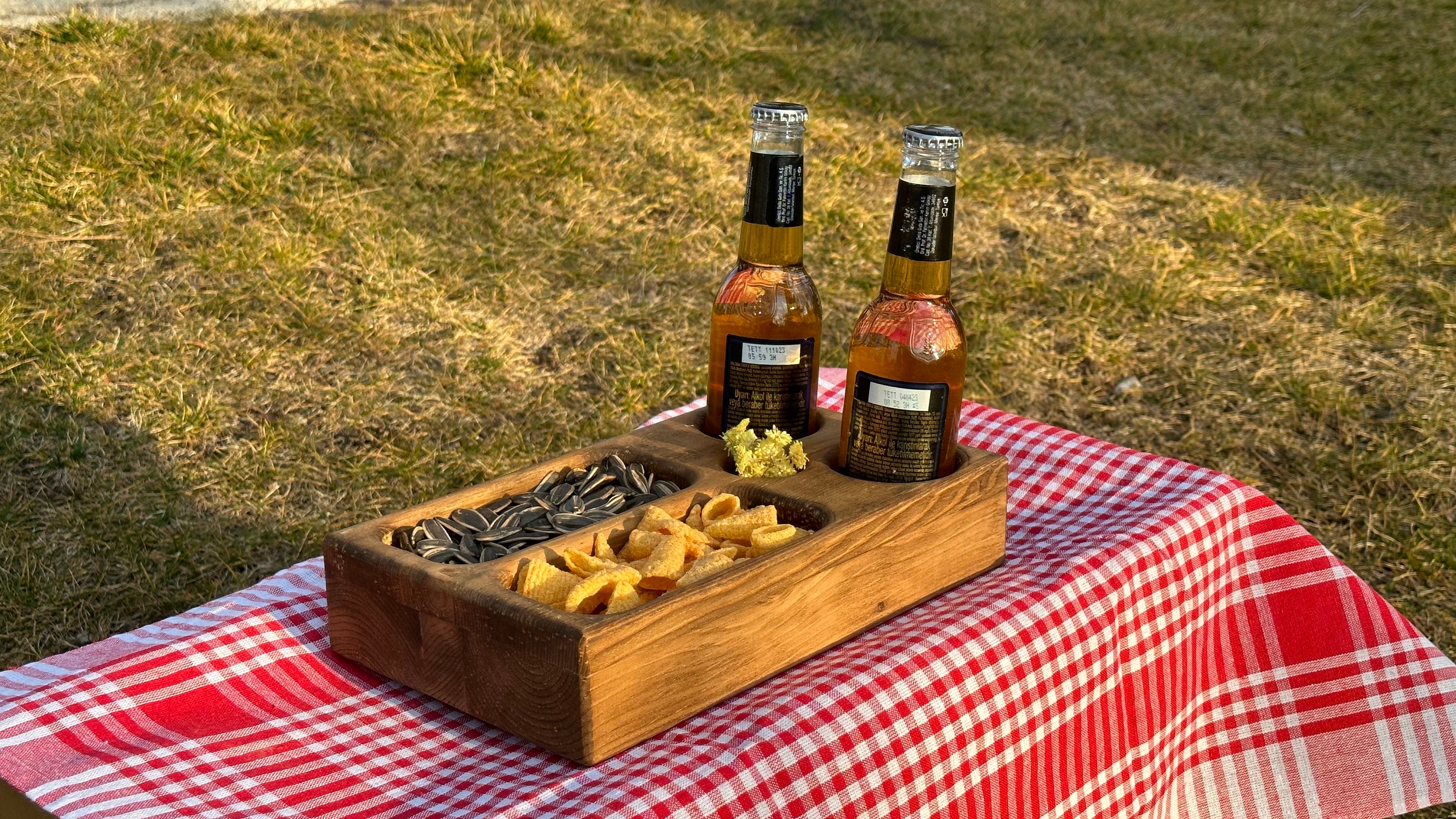 Snack-butler Drink Box Snacks Tray Wood Beer Box Couch - Etsy