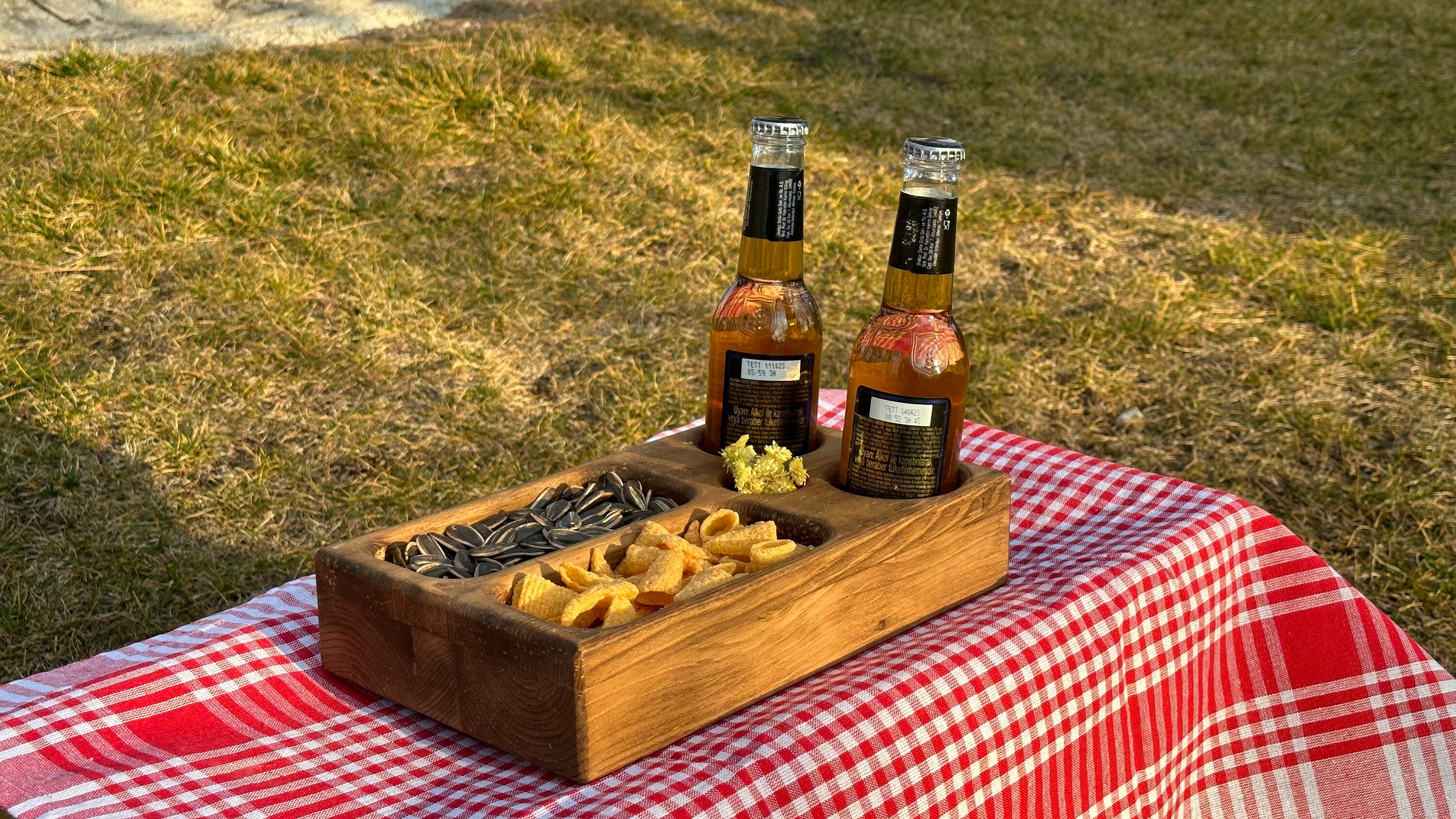 Snack-butler Drink Box Snacks Tray Wood Beer Box Couch - Etsy