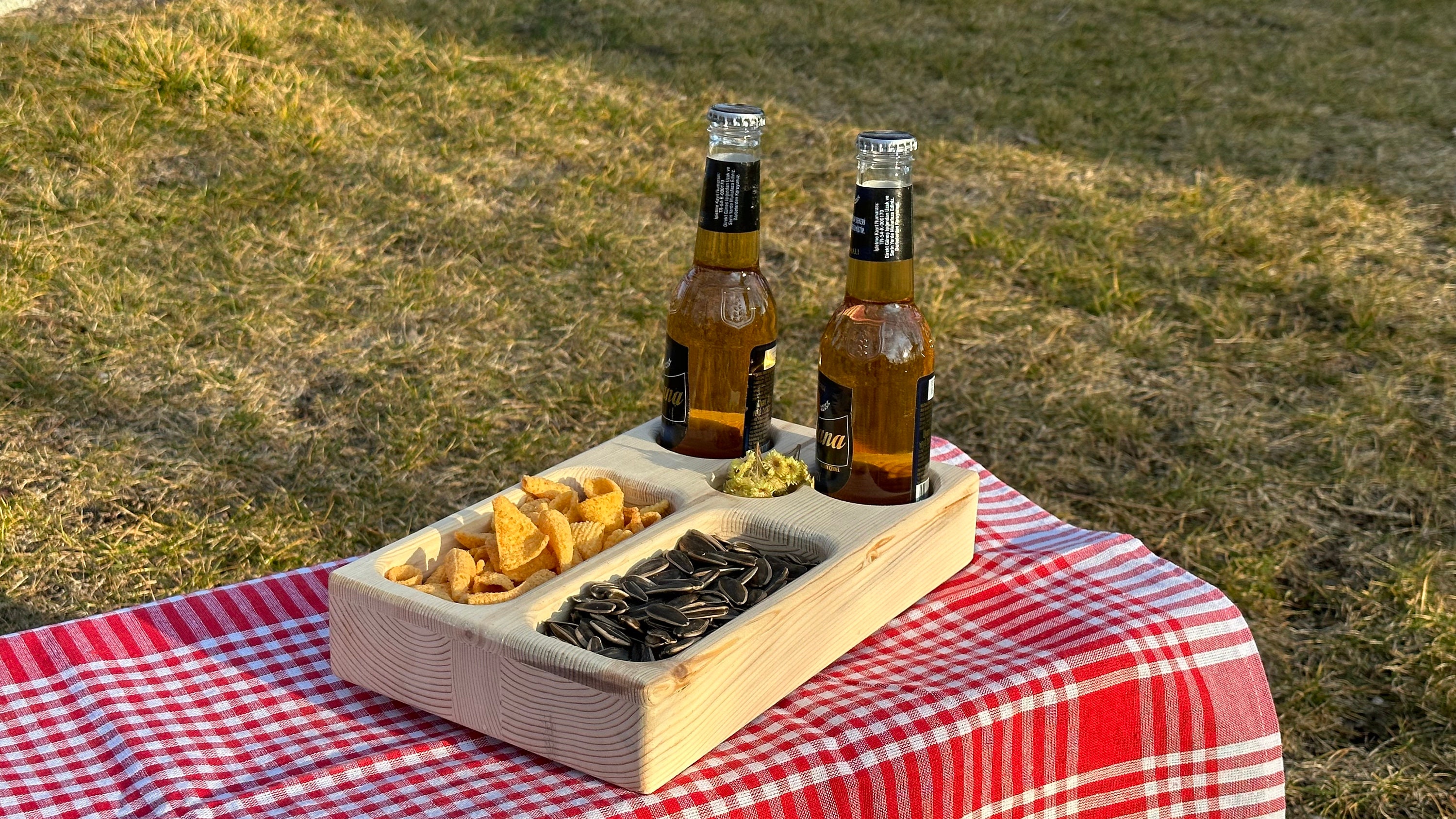Snack-butler Drink Box Snacks Tray Wood Beer Box Couch - Etsy